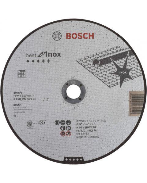 Bosch rezna ploča ravna Best for Inox A 30 V INOX BF, 230 mm, 2,5 mm - 2608603508