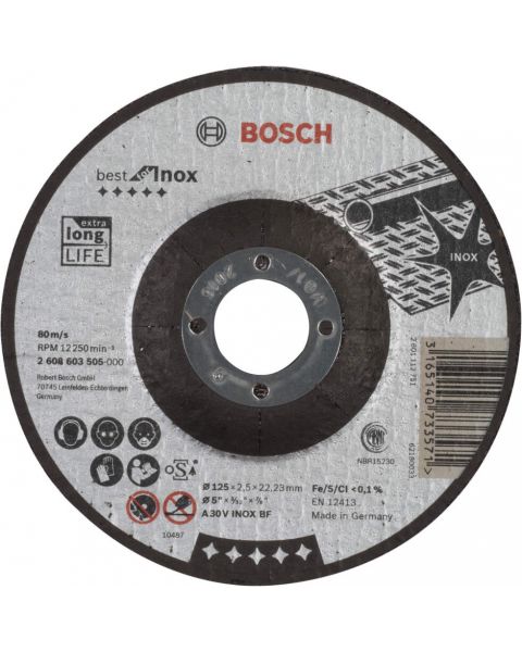 Bosch rezna ploča ispupčena Best for Inox A 30 V INOX BF, 125 mm, 2,5 mm - 2608603505