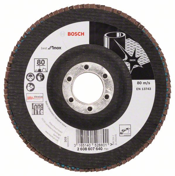 Lamelni brusni disk X581, Best for Inox Bosch 2608607640, 125 mm, 22,23 mm, 80