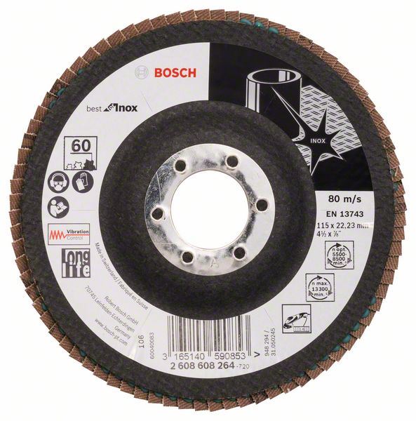 Lamelni brusni disk X581, Best for Inox Bosch 2608608264, 115 mm, 22,23 mm, 60
