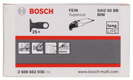 BIM list testere za uranjanje SAIZ 65 BB Wood and Nails Bosch 2608662036, 40 x 65 mm