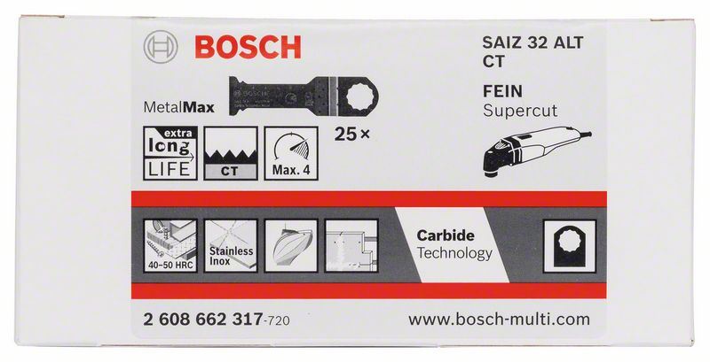 Carbide list testere za uranjanje SAIZ 32 ALT Metal Bosch 2608662317, 32 x 70 mm
