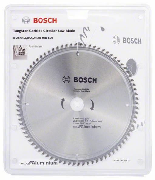 List kružne testere Eco for Aluminium Bosch 2608644394, Ø254x3,0x30/80z