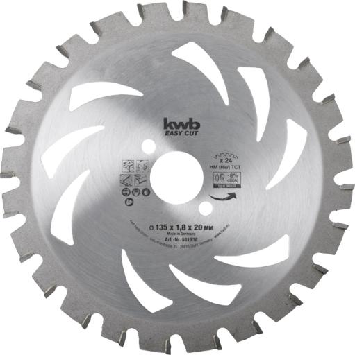 KWB 49581938 Easycut rezni disk za cirkular 135x20, 24Z, HM, za drvo/metal(nonFe)/plastiku, Energy Saving