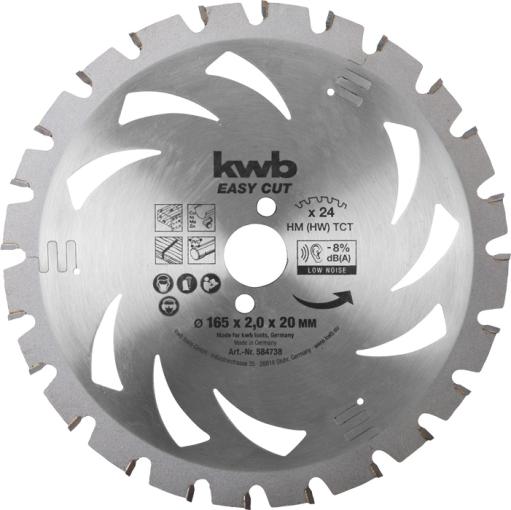 KWB 49584738 Easycut rezni disk za cirkular 165x20, 24Z, HM, za drvo/metal(nonFe)/plastiku, Energy Saving