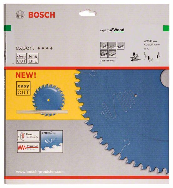 List kružne testere Expert for Wood Bosch 2608642498, 250 x 30 x 2,4 mm, 60