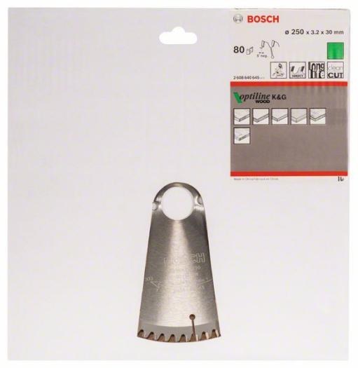 List kružne testere Optiline Wood Bosch 2608640645, 250 x 30 x 3,2 mm, 80