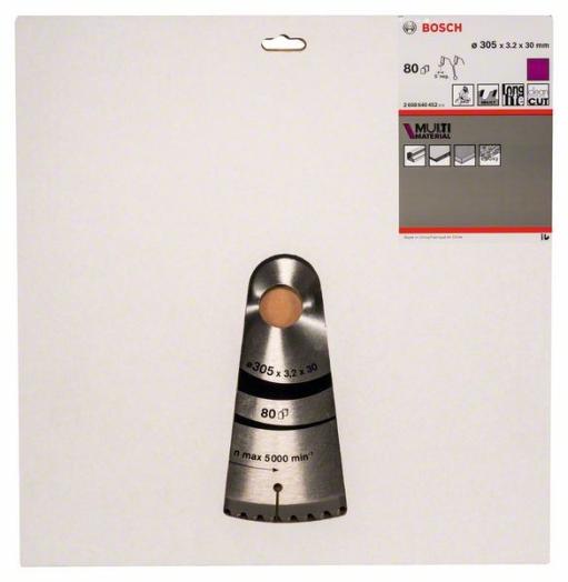 List kružne testere Multi Material Bosch 2608640452, 305 x 30 x 3,2 mm; 80