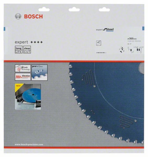 List kružne testere Expert for Steel Bosch 2608643063, 355 x 25,4 x 2,6 mm, 90