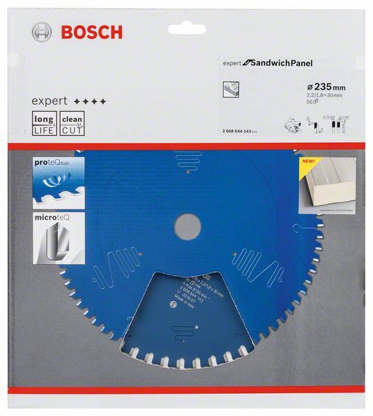 List kružne testere Expert for Sandwich Panel Bosch 2608644143, 235 x 30 x 2,2 mm, 50