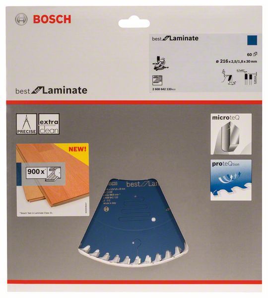 List kružne testere Best for Laminate Bosch 2608642133, 216 x 30 x 2,5 mm, 60