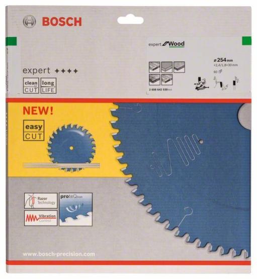 List kružne testere Expert za drvo 254 x 30 x 2,4 mm, 60 Bosch 2608642530