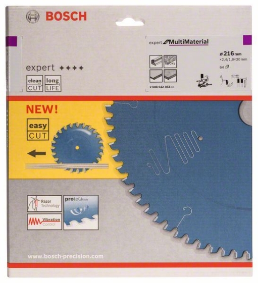 List kružne testere Expert for Multi Material 216 x 30 x 2,4 mm, 64 Bosch 2608642493, 216 x 30 x 2,4 mm, 64