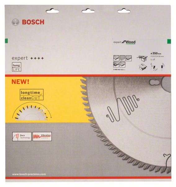 List kružne testere Expert for Wood Bosch 2608642513, 350 x 30 x 3,5 mm, 72