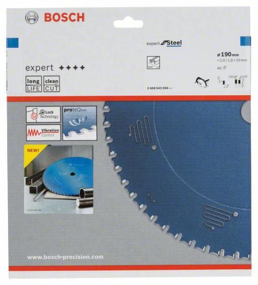 List kružne testere Expert for Steel Bosch 2608643056, 190 x 20 x 2,0 mm, 40