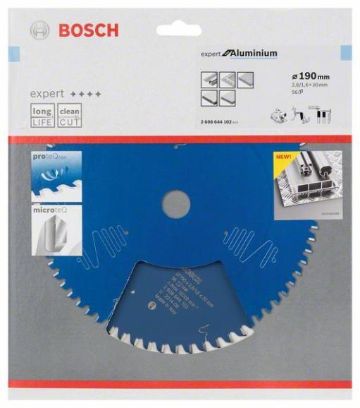 List kružne testere Expert for Aluminium Bosch 2608644102, 190 x 30 x 2,6 mm, 56