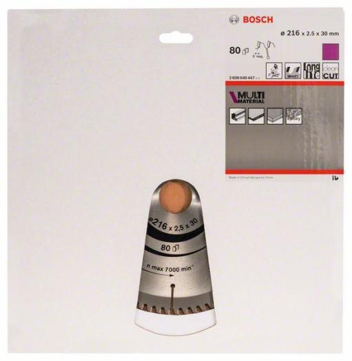 List kružne testere Multi Material Bosch 2608640447, 216 x 30 x 2,5 mm; 80