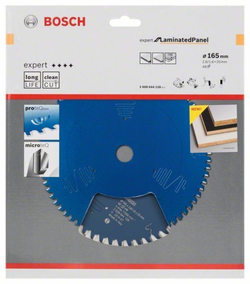 List kružne testere Expert for Laminated Panel 165 x 20 x 2,6 mm, 48 Bosch 2608644128, 165 x 20 x 2,6 mm, 48