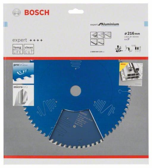 List kružne testere Expert for Aluminium Bosch 2608644110, 216 x 30 x 2,6 mm, 64