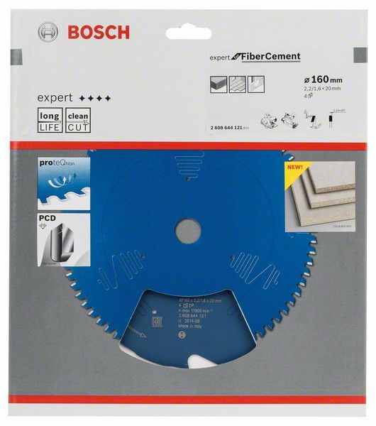 Expert for Fibre Cement list kružne testere Bosch 2608644121, 160 x 20 x 2,2 mm, 4