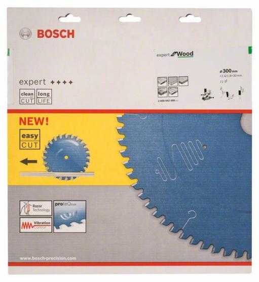 List kružne testere Expert za drvo 300 x 30 x 2,4 mm, 72 Bosch 2608642499