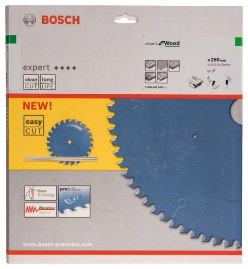 List kružne testere Expert for Wood Bosch 2608642500, 250 x 30 x 2,5 mm, 80