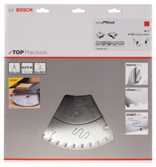 List kružne testere Top Precision Best for Wood Bosch 2608642119, 315 x 30 x 3,2 mm, 48