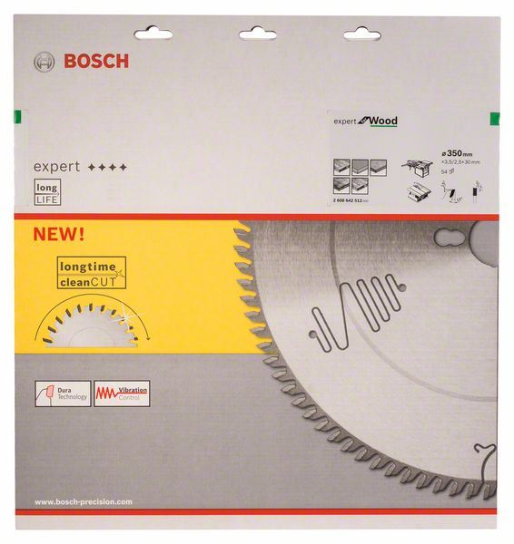 List kružne testere Expert for Wood Bosch 2608642512, 350 x 30 x 3,5 mm, 54