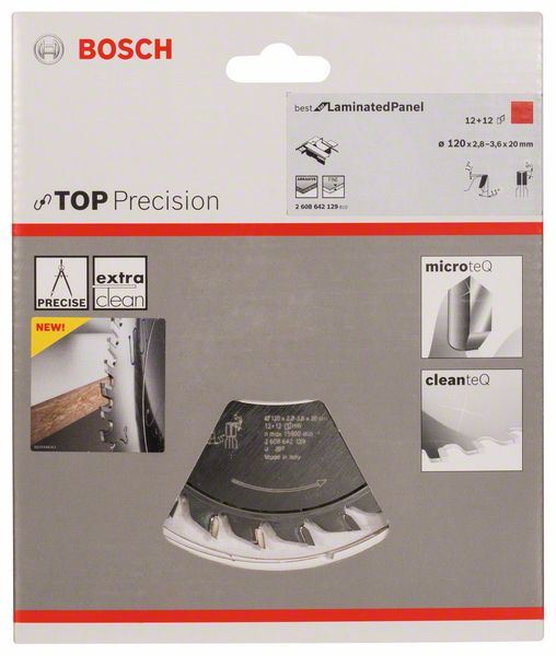 List za zasecanje Top Precision Laminated Panel Bosch 2608642129, 120 x 20 x 2,8-3,6 mm, 12+12