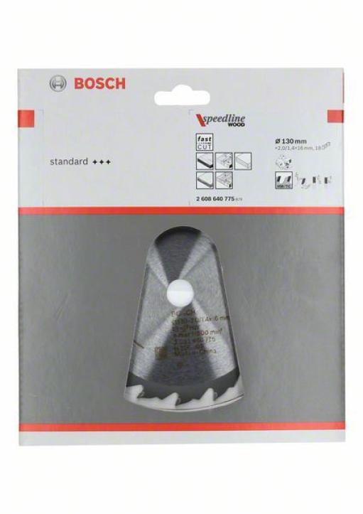 List kružne testere Speedline Wood Bosch 2608640775, 130 x 16 x 2,0 mm, 18