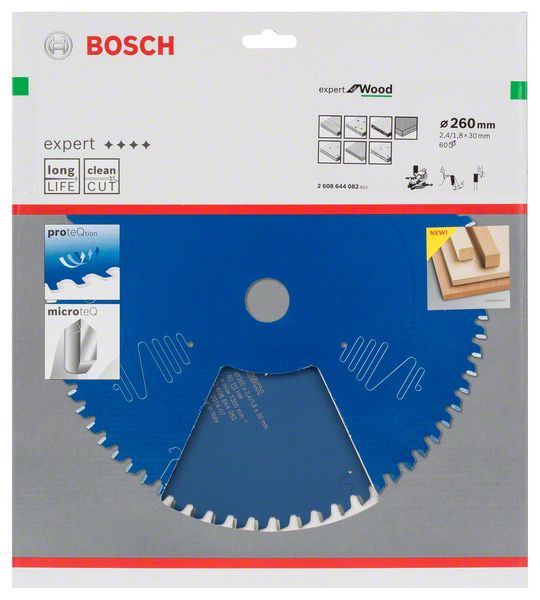 List kružne testere Expert for Wood Bosch 2608644082, 260 x 30 x 2,4 mm, 60