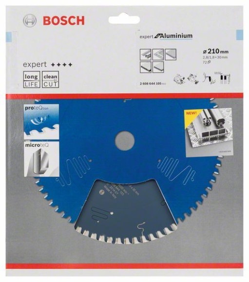 List kružne testere Expert for Aluminium Bosch 2608644105, 210 x 30 x 2,8 mm, 72