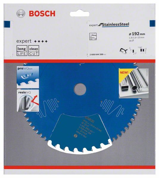 List kružne testere Expert for Stainless Steel Bosch 2608644288, 192 x 20 x 1,9 x 38