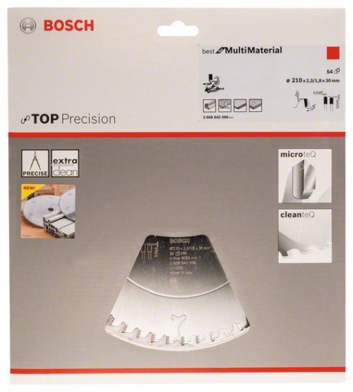 List kružne testere Top Precision Best for Multi Material 210 x 30 x 2,3 mm, 54 Bosch 2608642096, 210 x 30 x 2,3 mm, 54