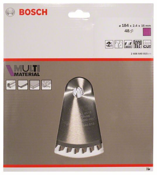 List kružne testere Multi Material Bosch 2608640815, 184 x 16 x 2,4 mm; 48