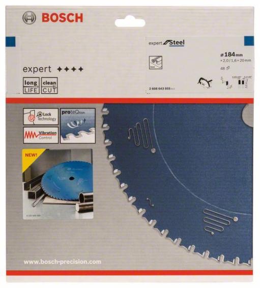 List kružne testere Expert for Steel Bosch 2608643055, 184 x 20 x 2,0 mm, 48