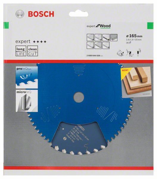List kružne testere Expert for Wood Bosch 2608644026, 165 x 30 x 2,6 mm, 36
