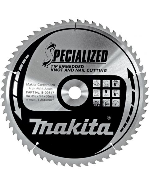 Makita List za testeru od tvrdog metala, sa 60 zubaca B-09547