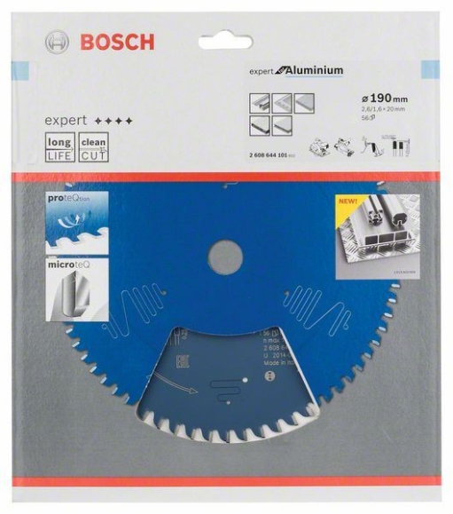 List kružne testere Expert for Aluminium 190 x 20 x 2,6 mm, 56 Bosch 2608644101, 190 x 20 x 2,6 mm, 56