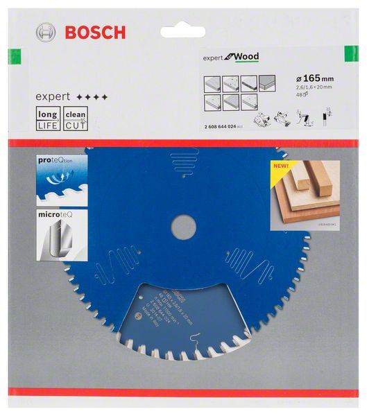 List kružne testere Expert for Wood Bosch 2608644024, 165 x 20 x 2,6 mm, 48