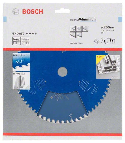 List kružne testere Expert for Aluminium Bosch 2608644103, 200 x 30 x 2,8 mm, 60