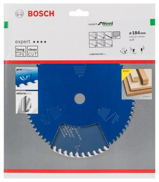 List kružne testere Expert for Wood Bosch 2608644043, 184 x 30 x 2,6 mm, 56