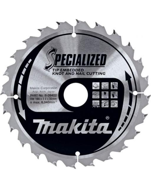 Makita List za testeru od tvrdog metala, sa 24 zubaca B-09422