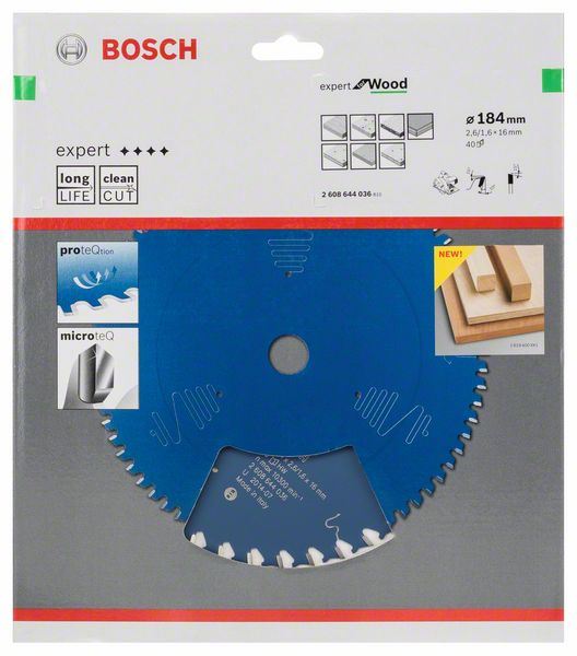 List kružne testere Expert for Wood Bosch 2608644036, 184 x 16 x 2,6 mm, 40