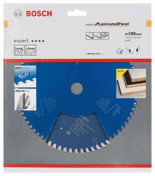 List kružne testere Expert for Laminated Panel Bosch 2608644130, 190 x 30 x 2,6 mm, 60