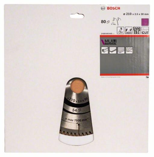 List kružne testere Multi Material Bosch 2608640445, 210 x 30 x 2,5 mm; 80