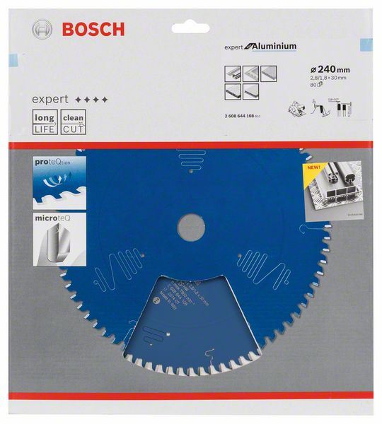List kružne testere Expert for Aluminium Bosch 2608644108, 240 x 30 x 2,8 mm, 80