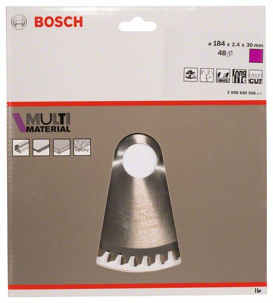 List kružne testere Multi Material Bosch 2608640506, 184 x 30 x 2,4 mm; 48