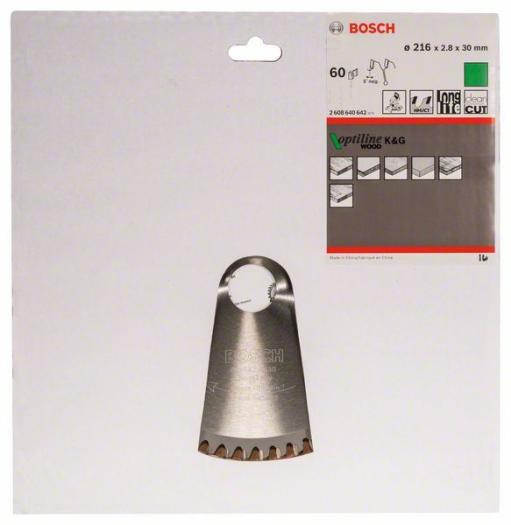 List kružne testere Optiline Wood Bosch 2608640642, 216 x 30 x 2,8 mm, 60