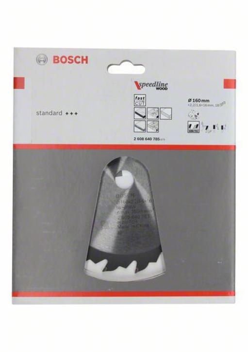 List kružne testere Speedline Wood Bosch 2608640785, 160 x 16 x 2,2 mm, 18